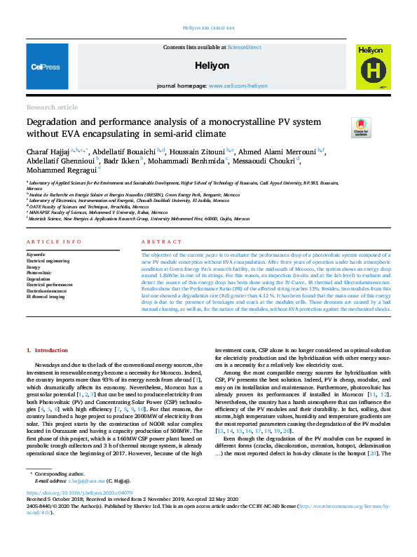 (PDF) Degradation and performance analysis of a monocrystalline PV ...