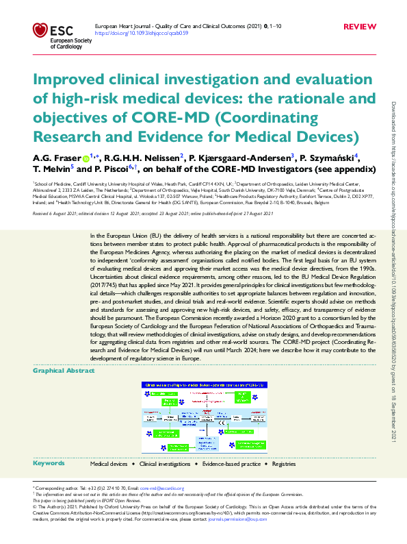 (PDF) Improved clinical investigation and evaluation of high-risk ...