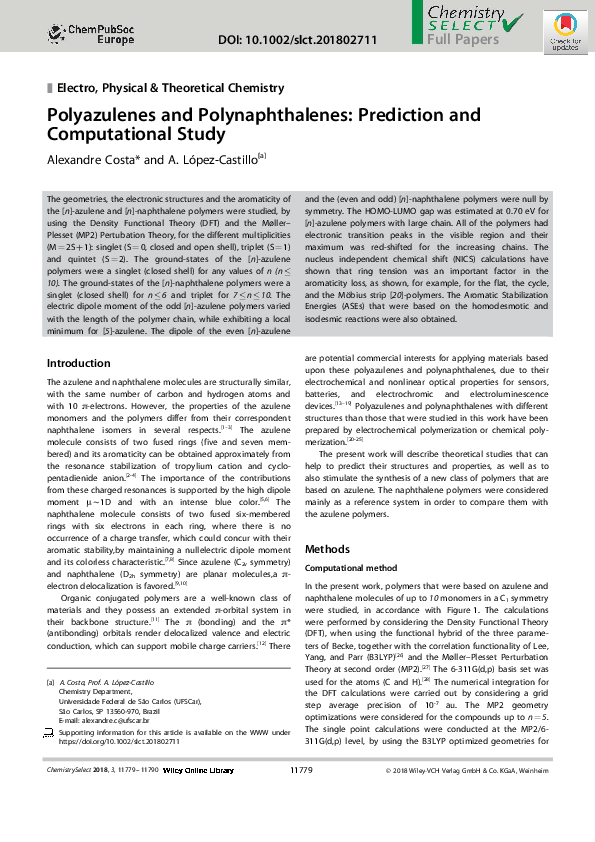 (PDF) Polyazulenes and Polynaphthalenes: Prediction and Computational Study