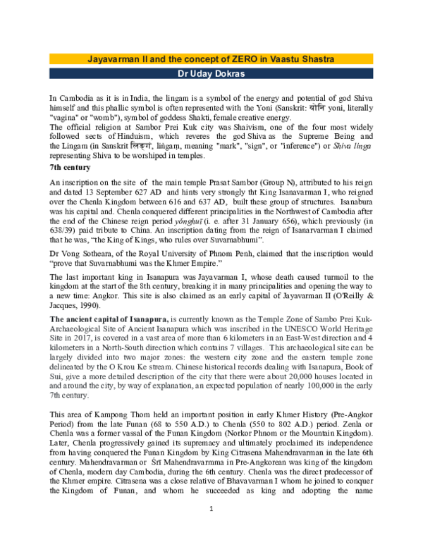 (DOC) Jayavarman II and the concept of ZERO