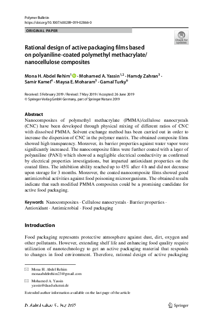 (PDF) Rational design of active packaging films based on polyaniline ...