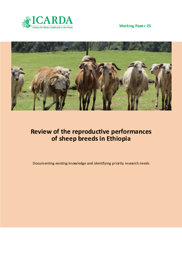 (PDF) Review of the reproductive performances of sheep breeds in Ethiopia: Documenting existing ...