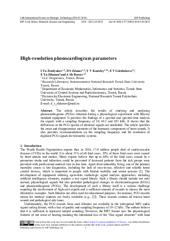 (PDF) High-resolution phonocardiogram parameters