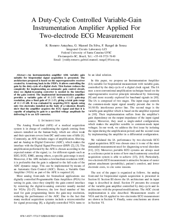 (PDF) A duty-cycle controlled variable-gain instrumentation amplifier ...
