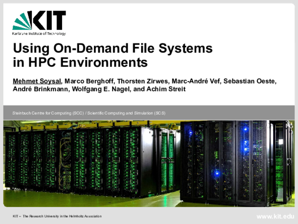 (PDF) Using On-Demand File Systems in HPC Environments