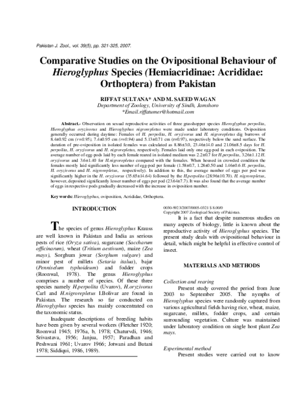 (PDF) Comparative studies on the ovipositional behaviour of ...