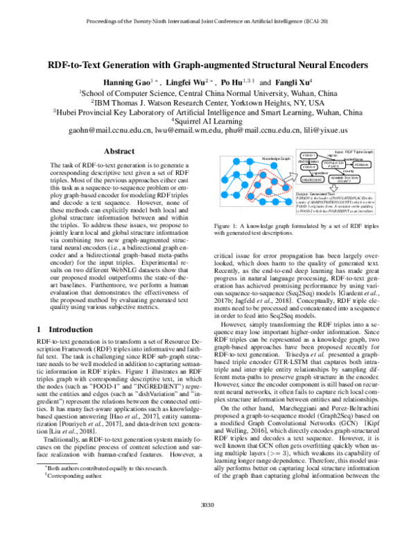 (PDF) RDF-to-Text Generation with Graph-augmented Structural Neural ...