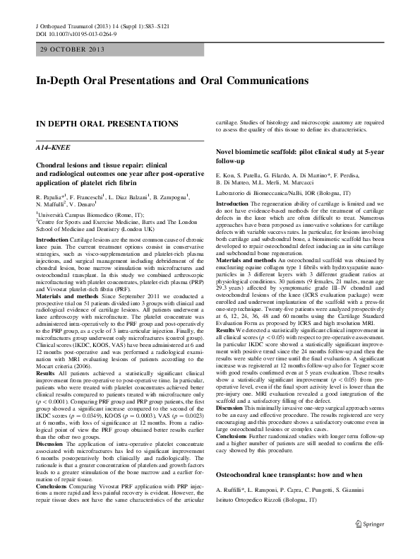 (PDF) In-depth oral presentations and oral communications