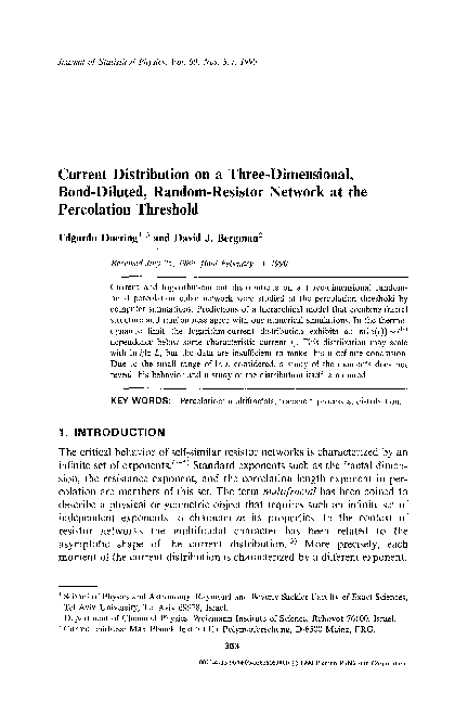 (PDF) Current distribution on a three-dimensional, bond-diluted, random-resistor network at the ...