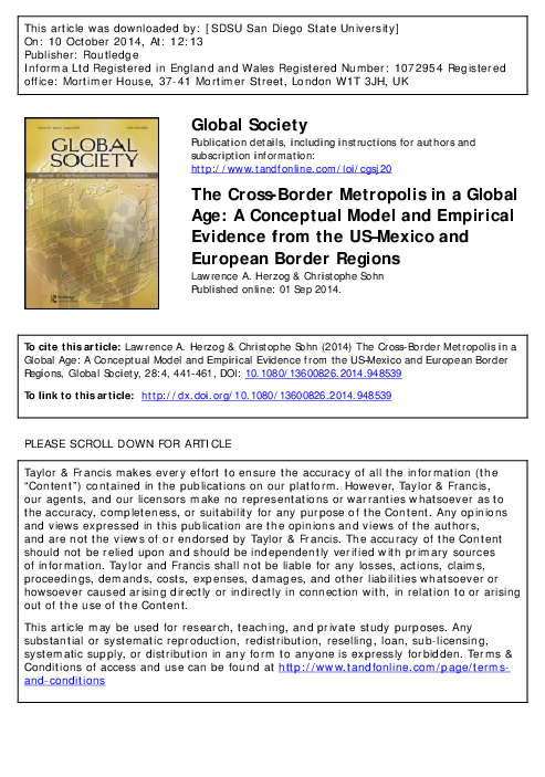 (PDF) The Cross-Border Metropolis in a Global Age: A Conceptual Model ...