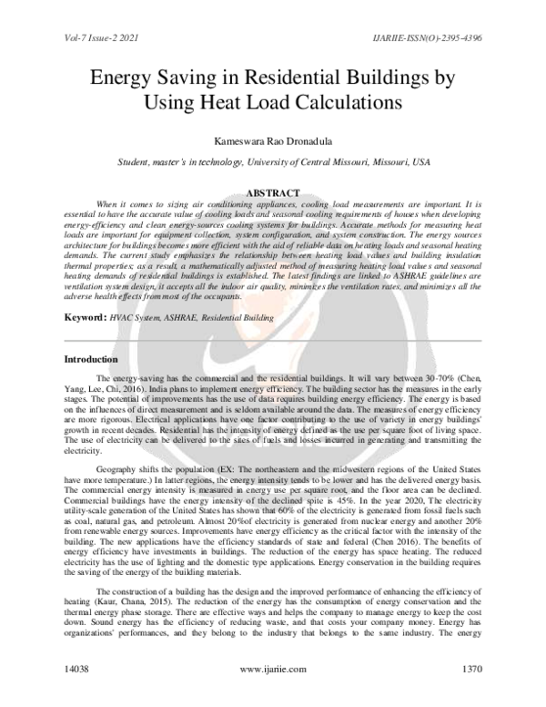 (PDF) Energy Saving in Residential Buildings by Using Heat Load ...