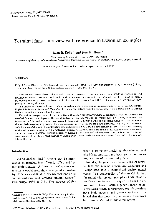 (PDF) Terminal fans—a review with reference to Devonian examples