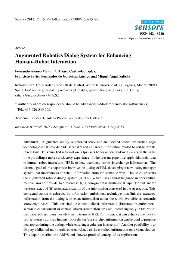 (PDF) Augmented Robotics Dialog System for Enhancing Human–Robot ...