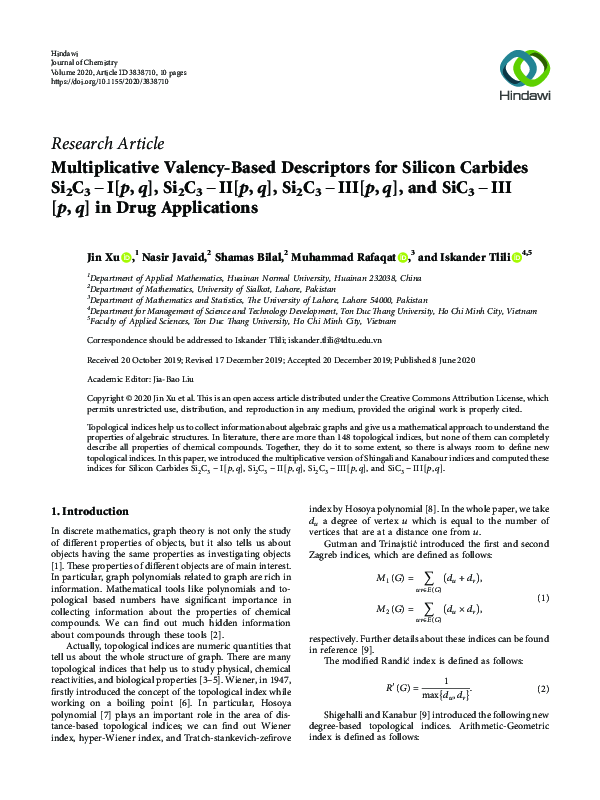 (PDF) Multiplicative Valency-Based Descriptors for Silicon Carbides ...
