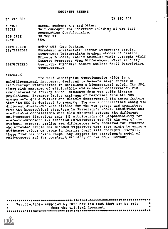 (PDF) Self-concept: The Construct Validity of the Self Description ...