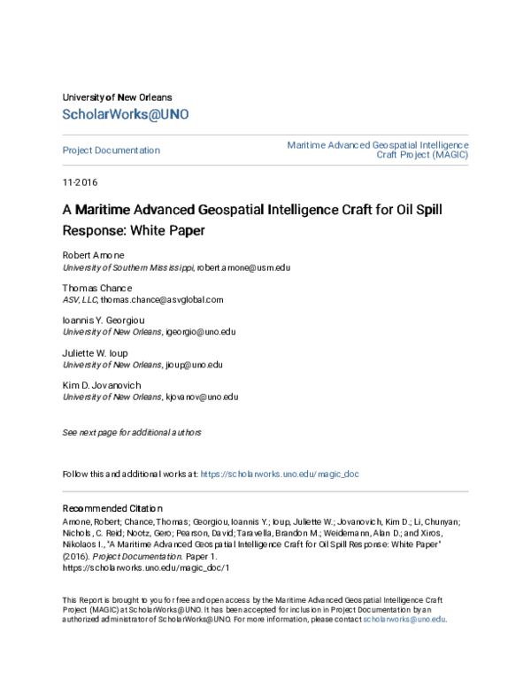 (PDF) Maritime Geospatial Craft for Oil Spill Response