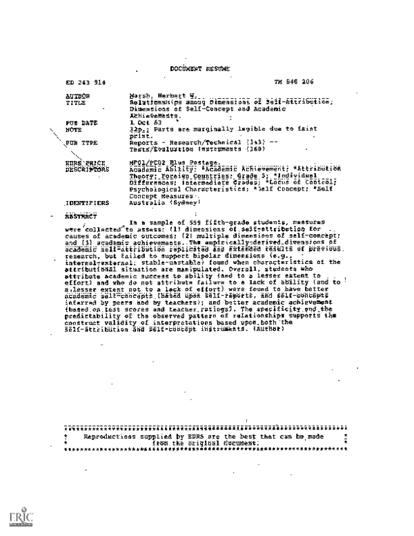 (PDF) Relations among dimensions of self-attribution, dimensions of ...