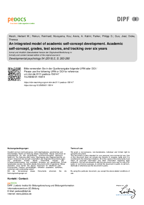 (PDF) An integrated model of academic self-concept development ...