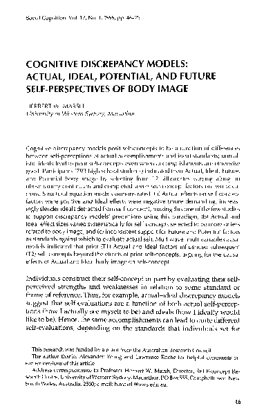 (PDF) Cognitive Discrepancy Models: Actual, Ideal, Potential, and ...