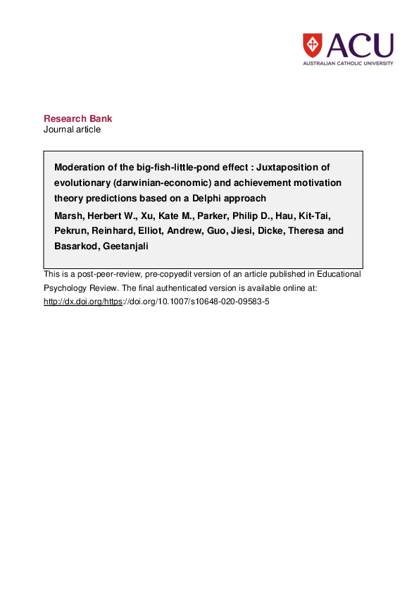 (PDF) Moderation of the Big-Fish-Little-Pond Effect: Juxtaposition of ...