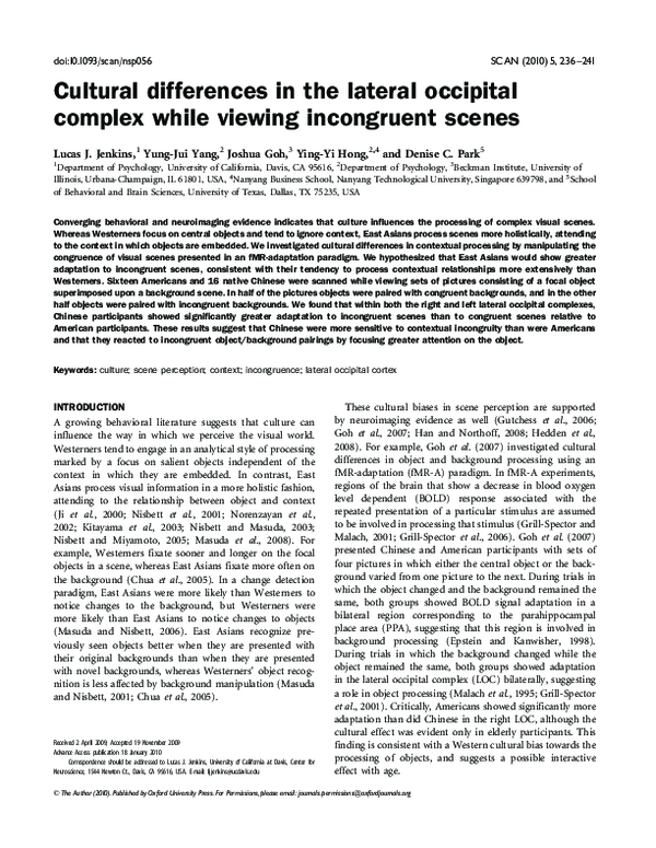 (PDF) Cultural differences in the lateral occipital complex while ...