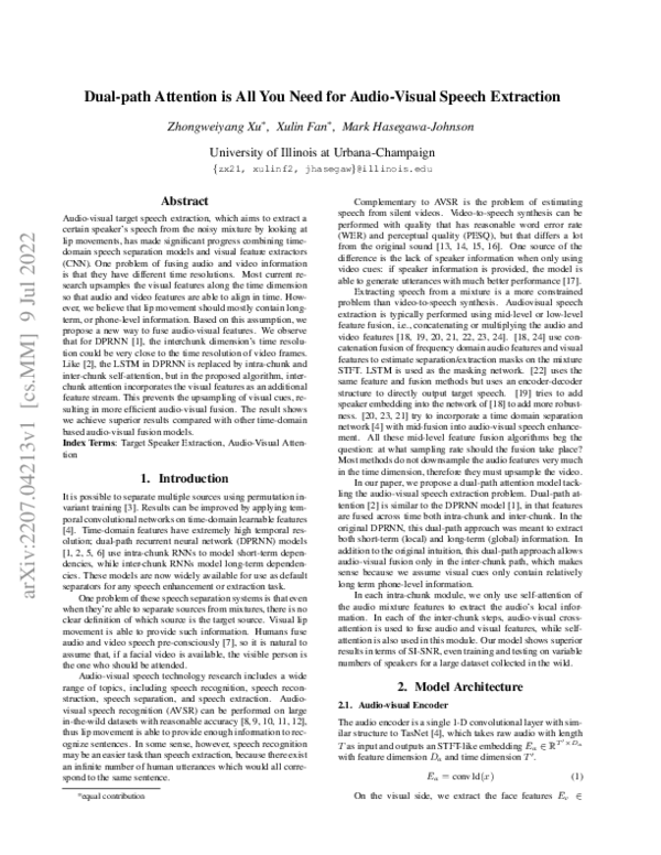 (PDF) Dual-path Attention is All You Need for Audio-Visual Speech ...