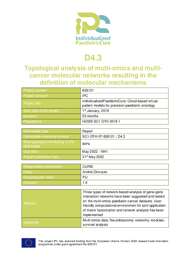 (PDF) Topological analysis of multi-omics and multi-cancer molecular networks resulting in the ...