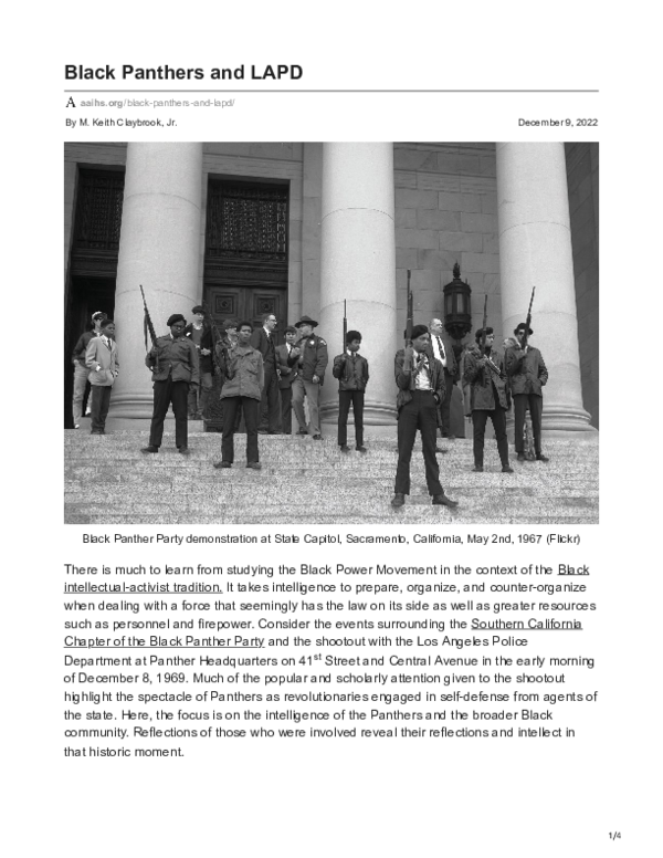 (PDF) Black Panthers and LAPD