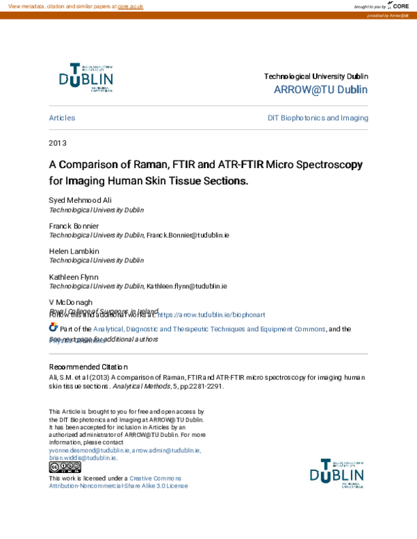 (PDF) A comparison of Raman, FTIR and ATR-FTIR micro spectroscopy for ...