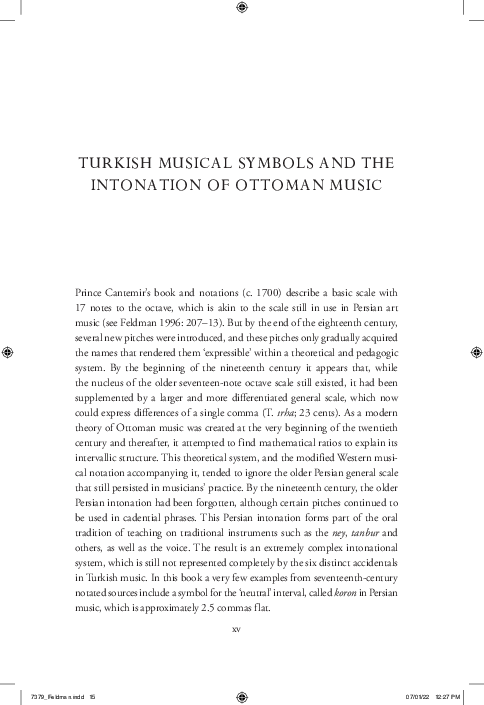 (PDF) Turkish Musical Symbols and the Intonation of Ottoman Music
