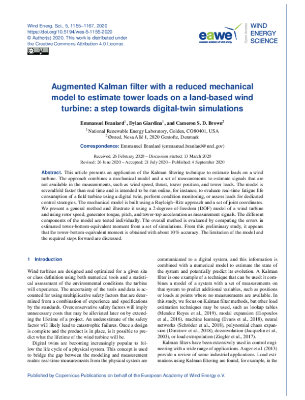 (PDF) Augmented Kalman filter with a reduced mechanical model to ...