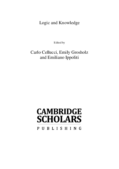 (PDF) Logic and Knowledge