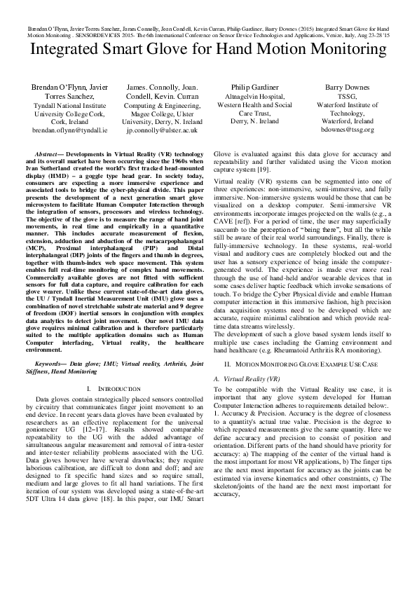 (PDF) Integrated Smart Glove for Hand Motion Monitoring