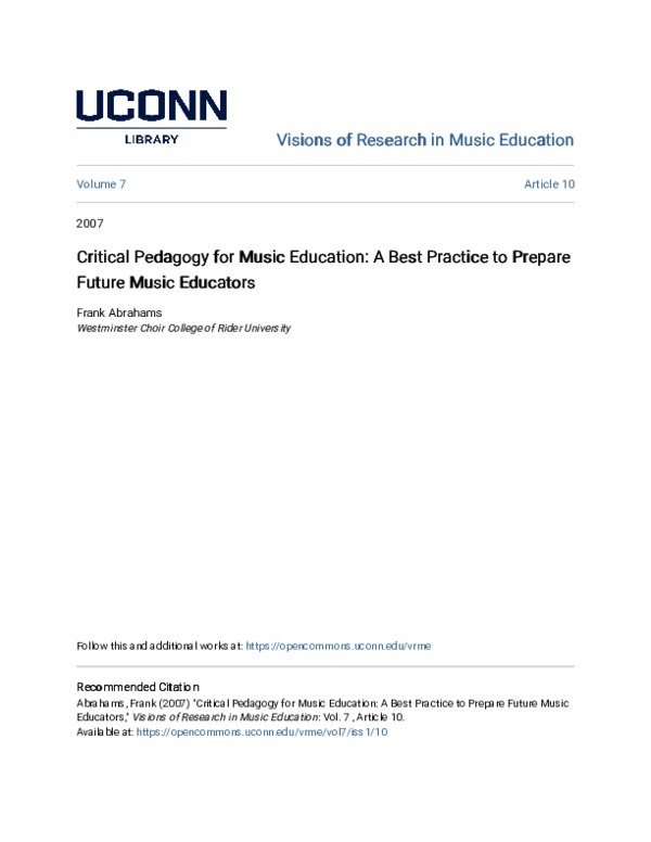 (PDF) Visions of Research in Music Education