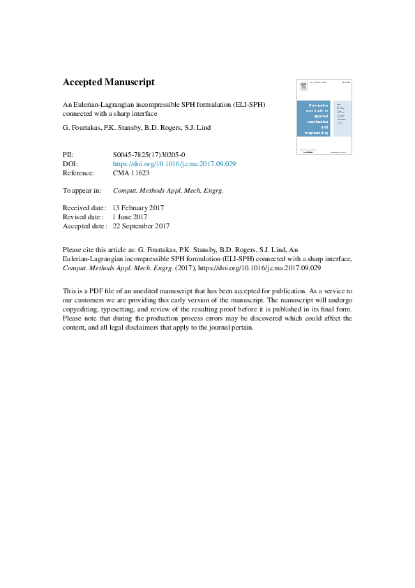 (PDF) An Eulerian–Lagrangian incompressible SPH formulation (ELI-SPH) connected with a sharp ...