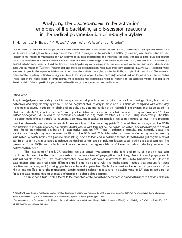 (PDF) Analyzing the discrepancies in the activation energies of the ...