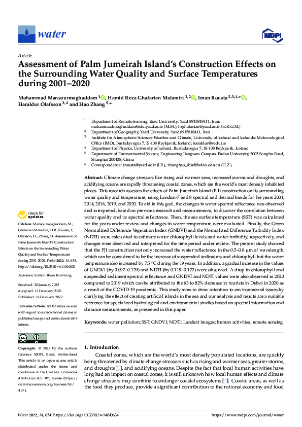(PDF) Assessment of Palm Jumeirah Island’s Construction Effects on the ...