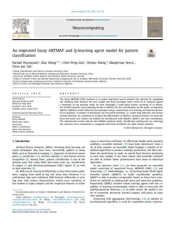 (PDF) Improved QMACS Model for Enhanced Pattern Classification