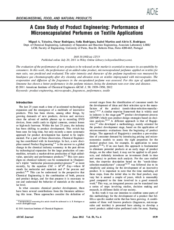 (PDF) A case study of product engineering: Performance of ...