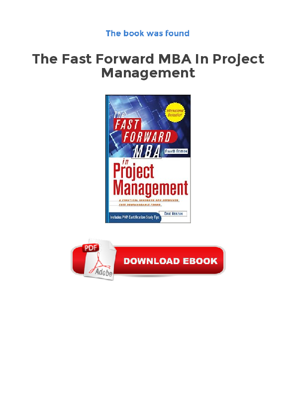 (PDF) The Fast Forward MBA in Project Management