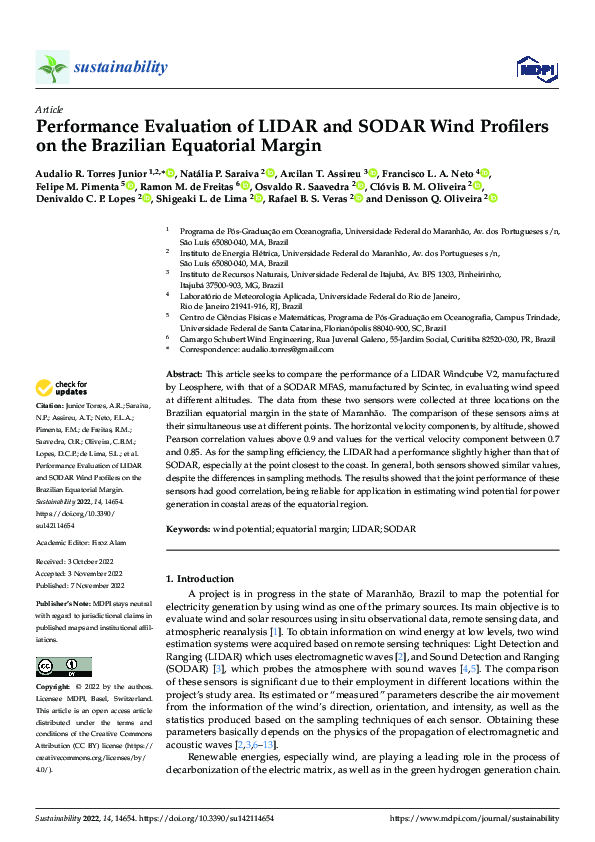(PDF) Performance Evaluation of LIDAR and SODAR Wind Profilers on the ...
