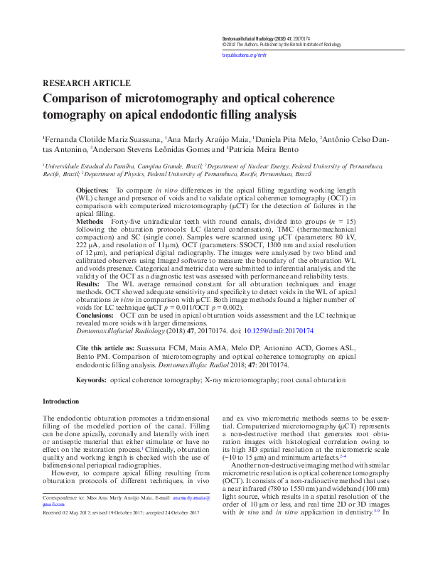 (PDF) Comparison of microtomography and optical coherence tomography on ...