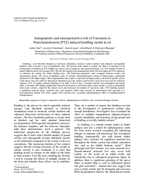 (PDF) Antiapoptotic and neuroprotective role of Curcumin in ...