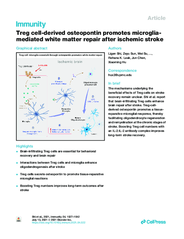 (PDF) Treg cell-derived osteopontin promotes microglia-mediated white ...