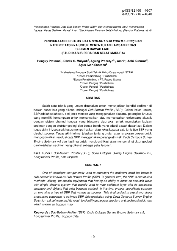 (PDF) Peningkatan Resolusi Data Sub-Bottom Profile (SBP) dan ...