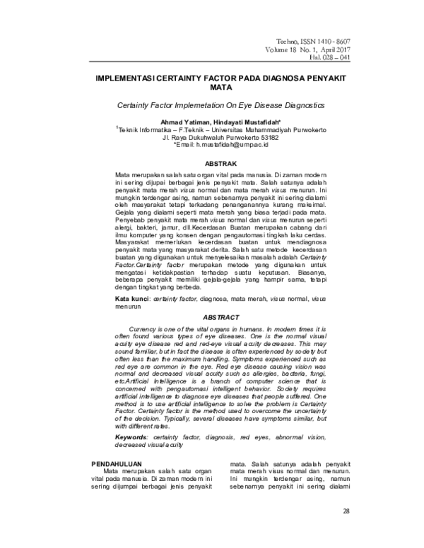 (PDF) Implementasi Certainty Factor Pada Diagnosa Penyakit Mata ...