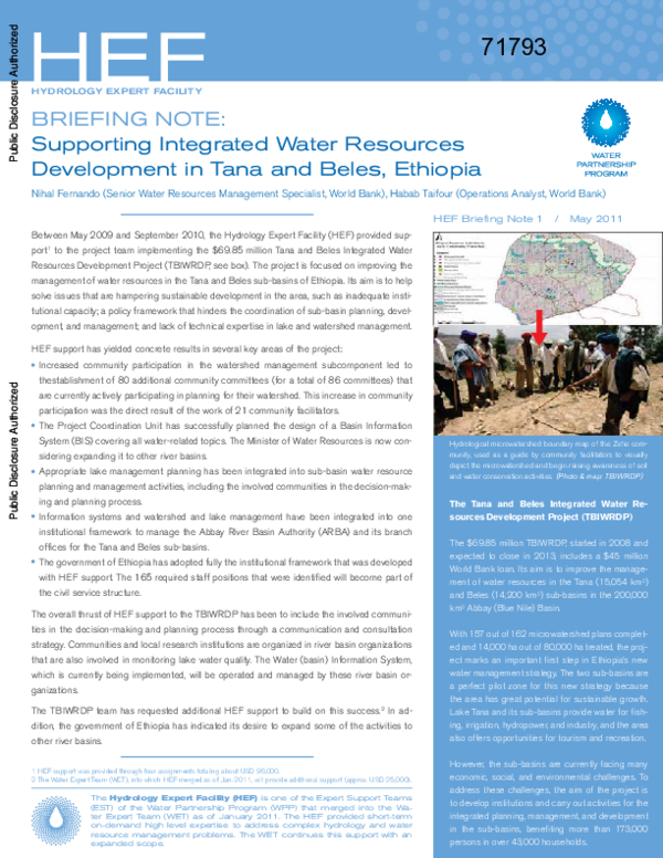 (PDF) Supporting integrated water resources development in Tana and ... (PDF) Supporting integrated water resources development in Tana and ...