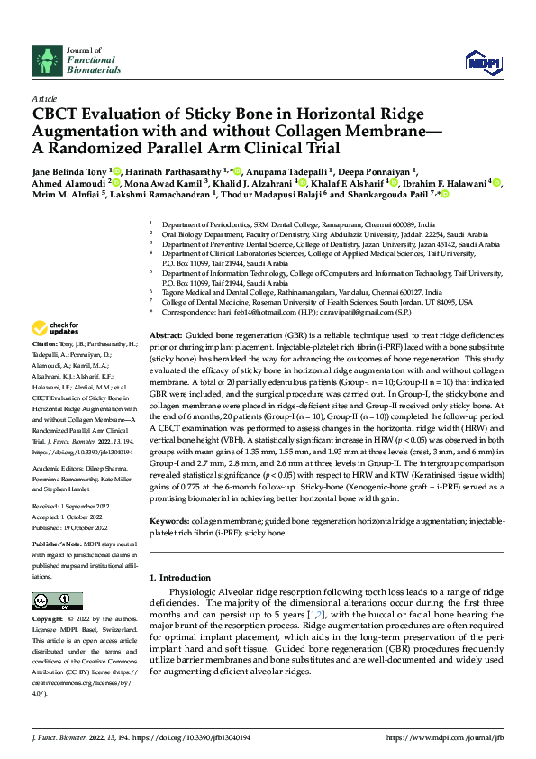 (PDF) CBCT Evaluation of Sticky Bone in Horizontal Ridge Augmentation ...