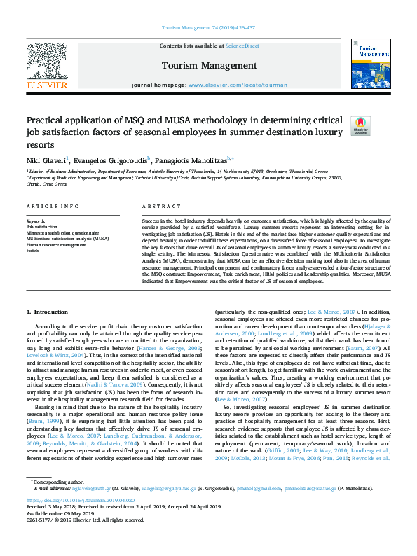 (PDF) Practical application of MSQ and MUSA methodology in determining ...
