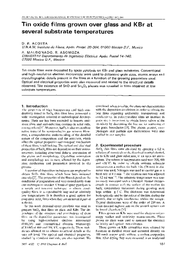 (PDF) Tin oxide films grown over glass and KBr at several substrate ...